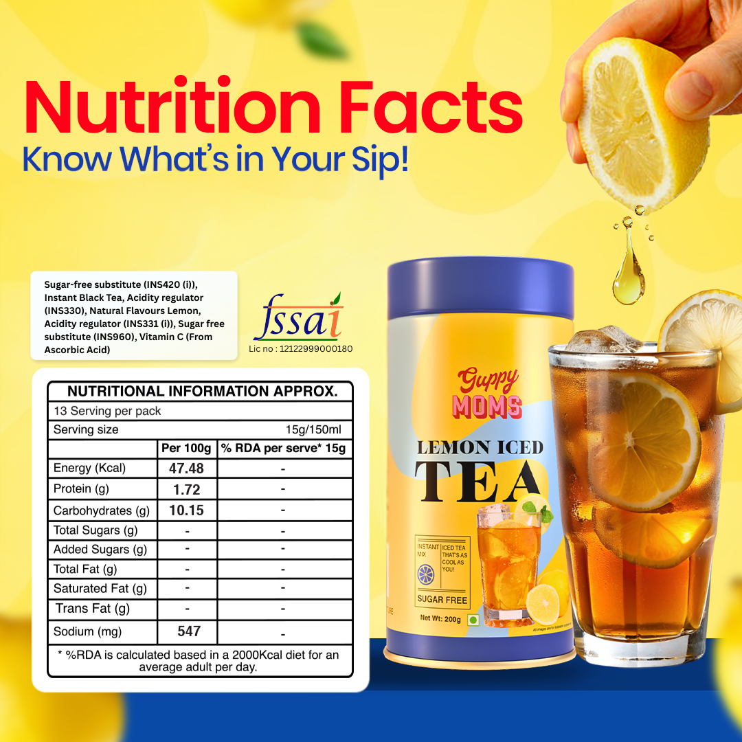 Sugar-Free Lemon Iced Tea with Vitamin C | Guppy Moms – guppymoms